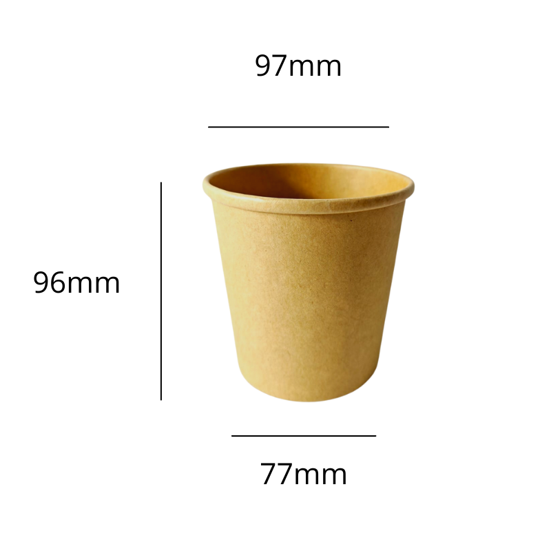 Paper Soup Tubs/Kraft Paper Cups/ Ice Cream Cups 470ml (16oz) – ECOSG.CO